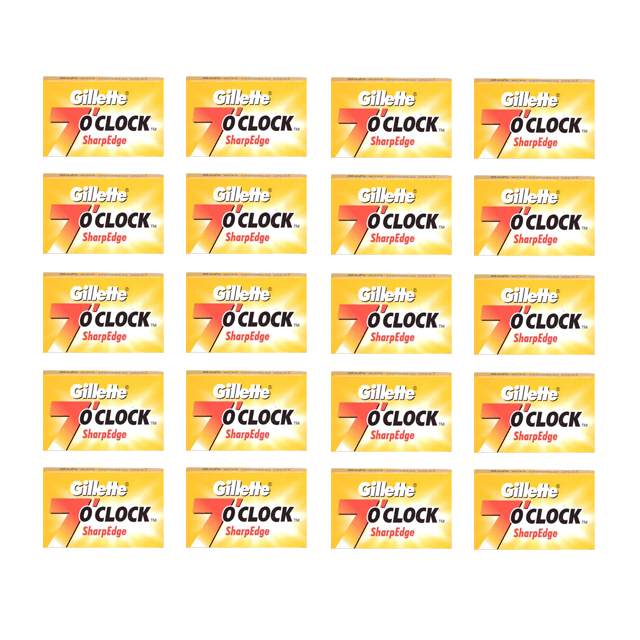 Gillette 7 O'Clock Yellow SharpEdge Safety Razor Blades (100 Pack ...