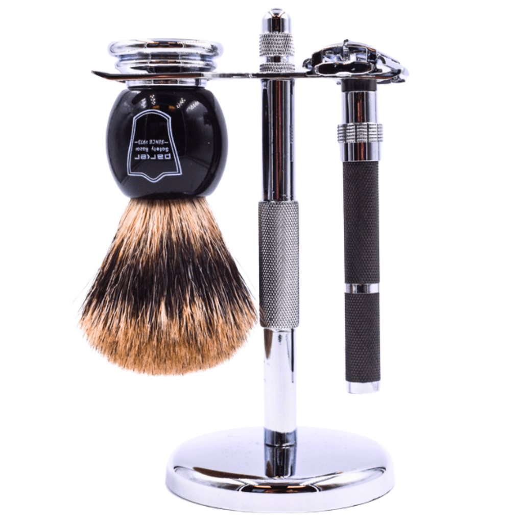 Parker 96R Resin Pure Badger 3-Piece Safety Razor Set – Naked Armor Razors