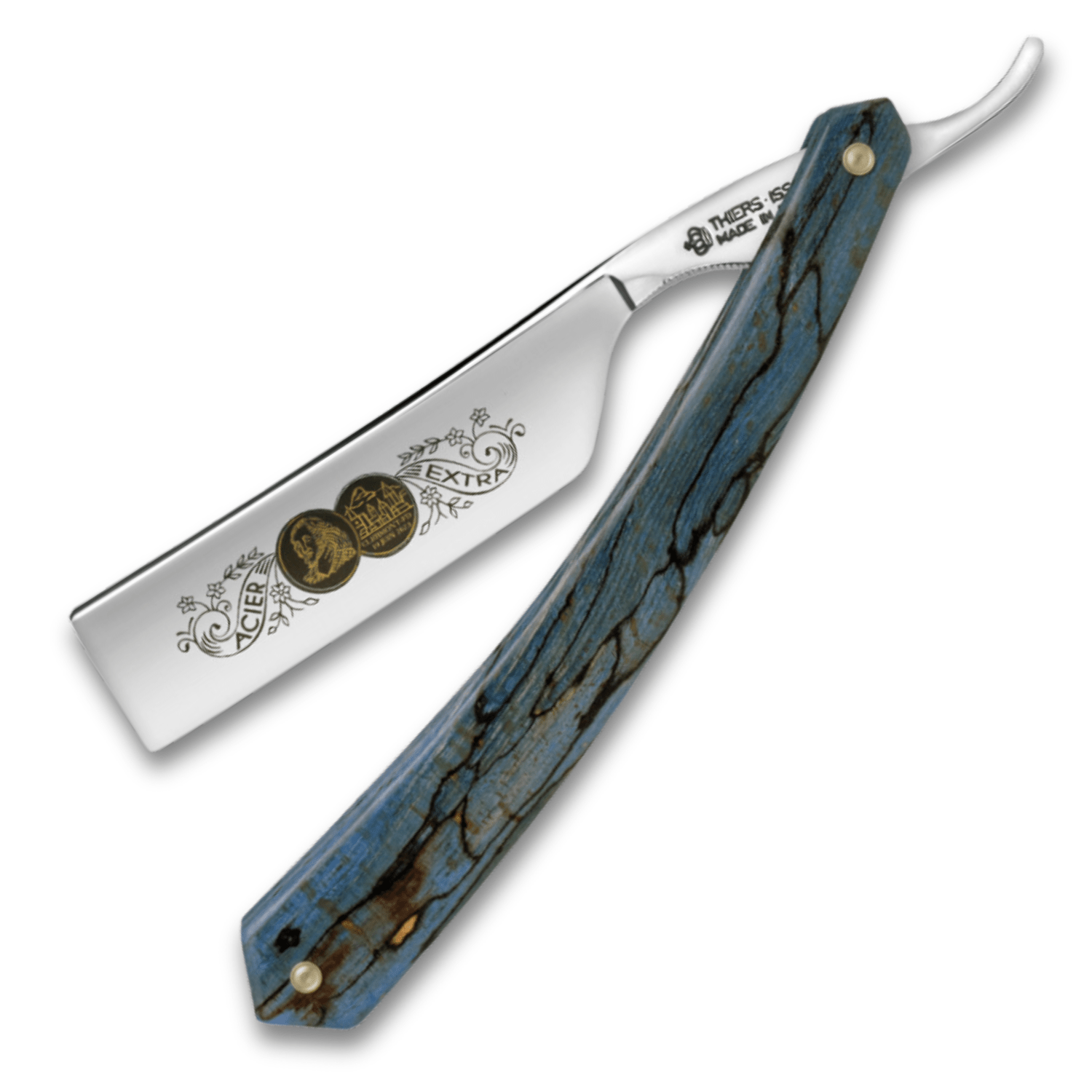 Thiers Issard 'Médaille Pascal' Straight Razor 7/8" Spalted Stabilized ...