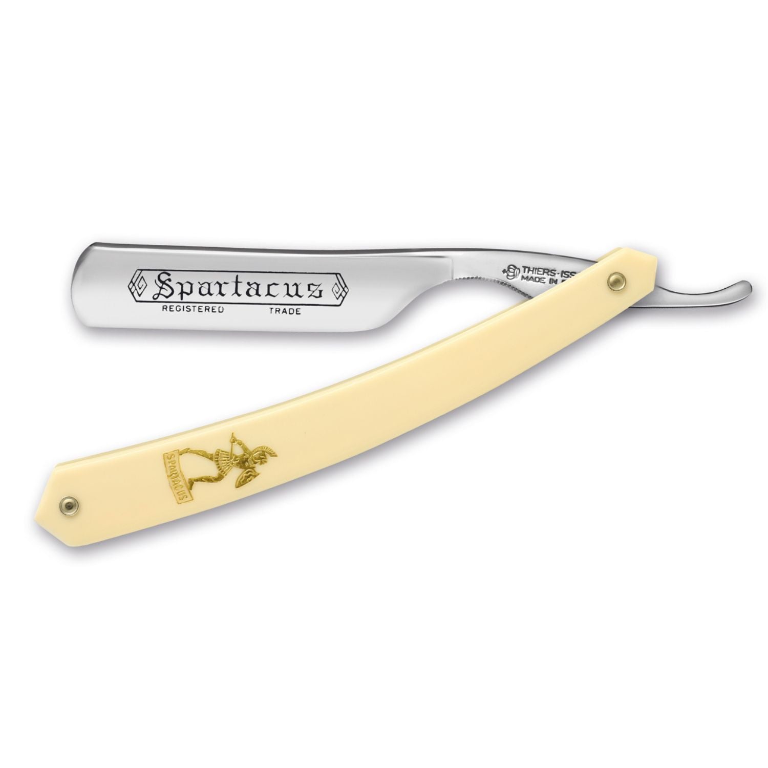 Thiers Issard 'Spartacus' Straight Razor 5/8" White Resin Carbon Steel ...