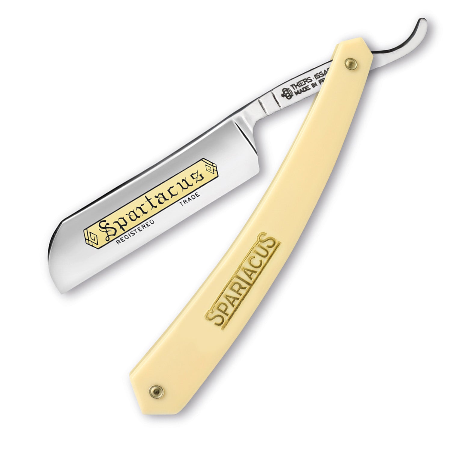 Thiers Issard 'Spartacus' Straight Razor 6/8" White Resin Carbon Steel ...